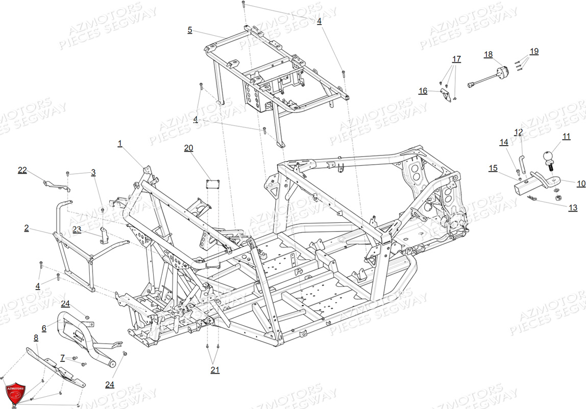 ENSEMBLE CHASSIS pièces SEGWAY neuves Pièces SSV FUGLEMAN UT10 pièces ...