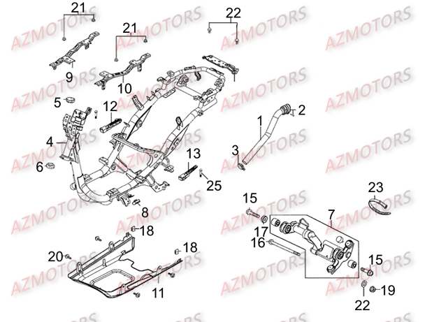 CHASSIS AZMOTORS LIKE 125 4T EURO III