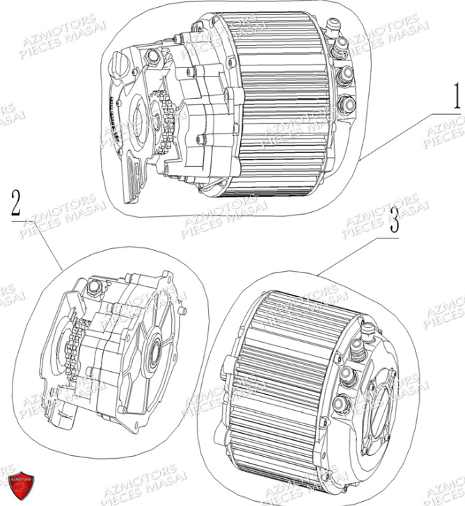 ENSEMBLE MOTO REDUCTEUR pièces VOGE neuves Pièces Moto RS1 pièces ...