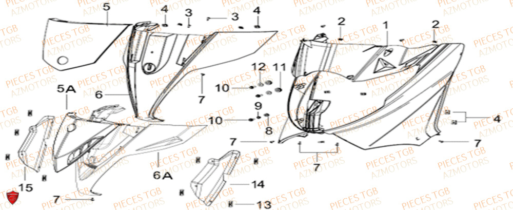 FACE AVANT Pieces KEEWAY Origine SILVERBLADE 250CC